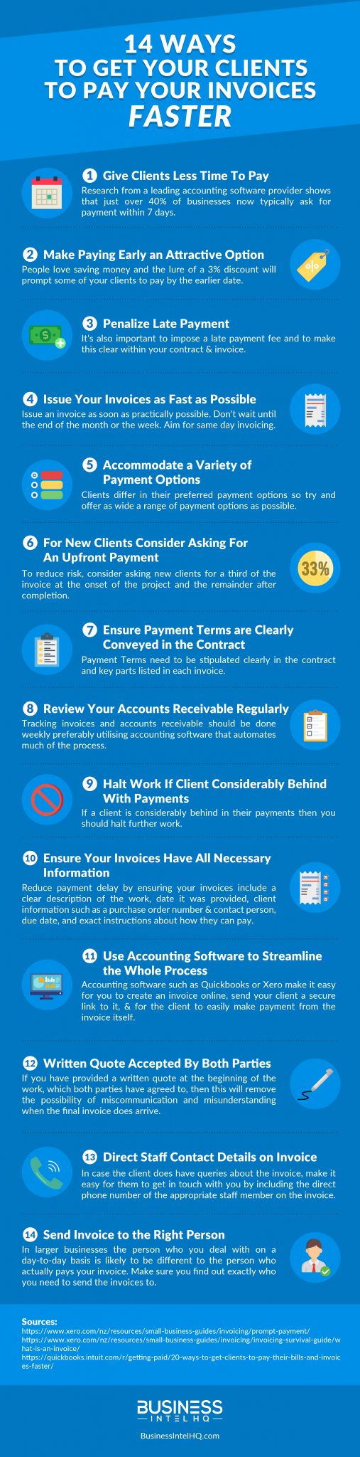 14 Ways To Get Your Clients to Pay Your Invoices Faster [Infographic ...